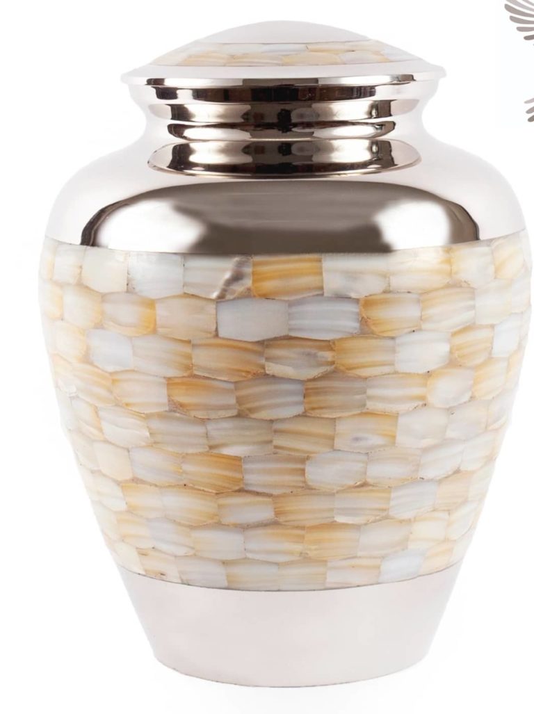 Mother of Pearl Brass Urn - Urns for Ashes