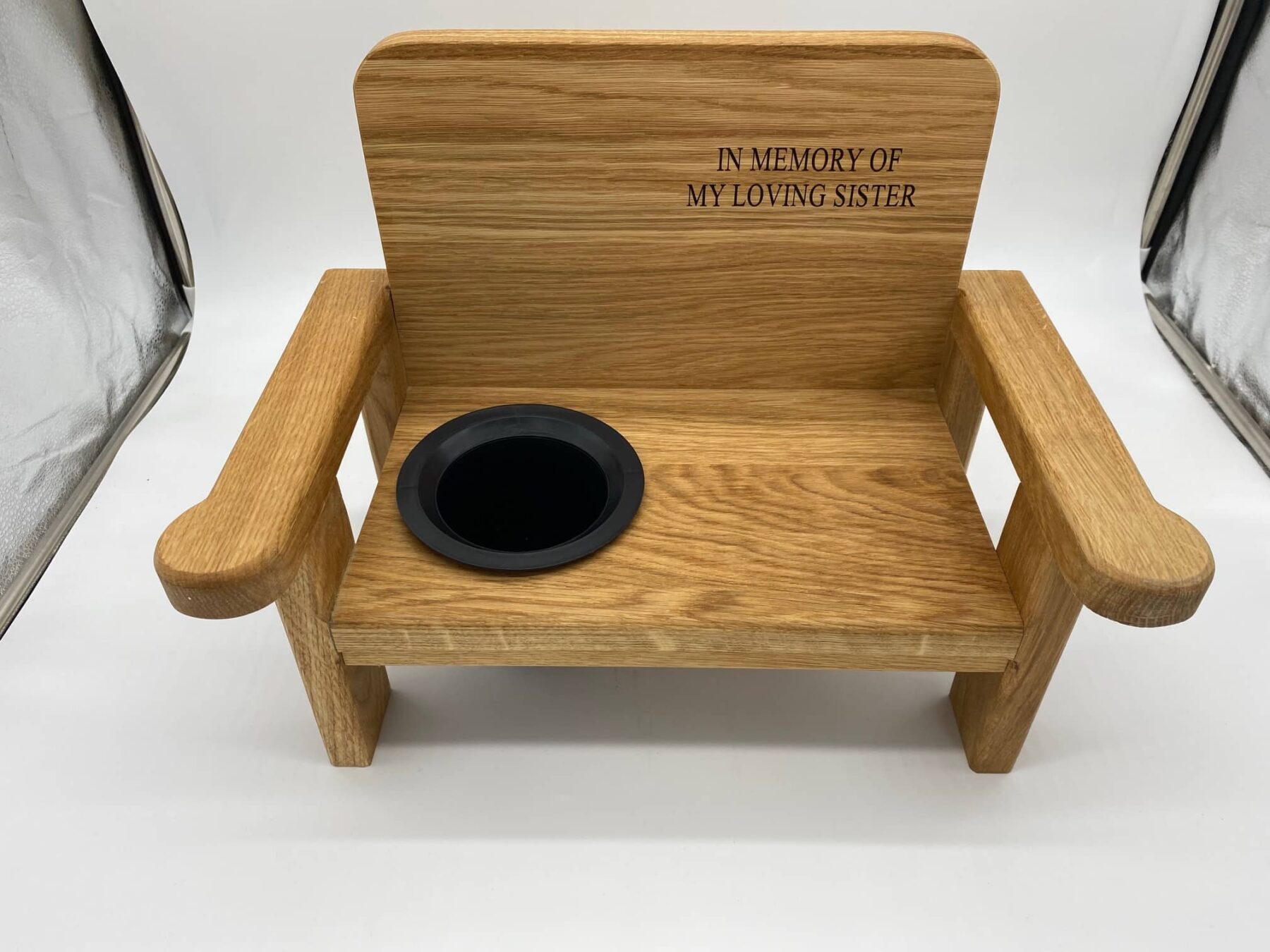 Solid Oak Garden Planter Memorial - Urns for Ashes